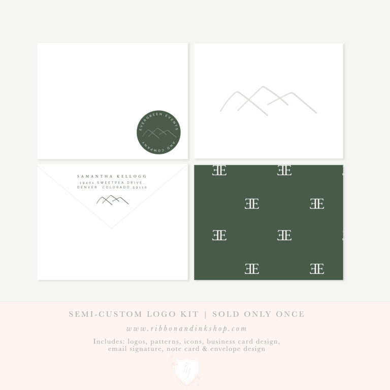 Semi Custom Brand Kit for Creatives | Green, Organic, Wood