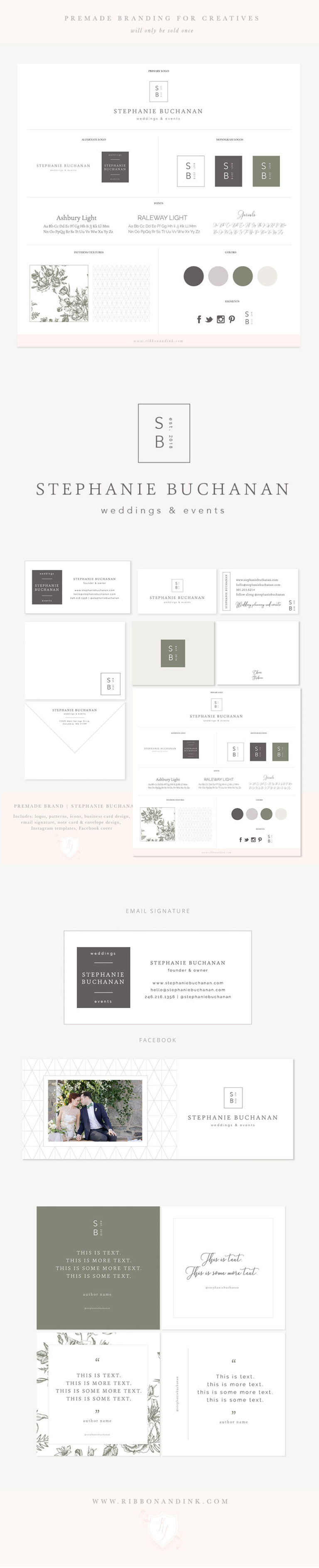 Premade Logo & Brand | Branding for Creatives | Stephanie Buchanan