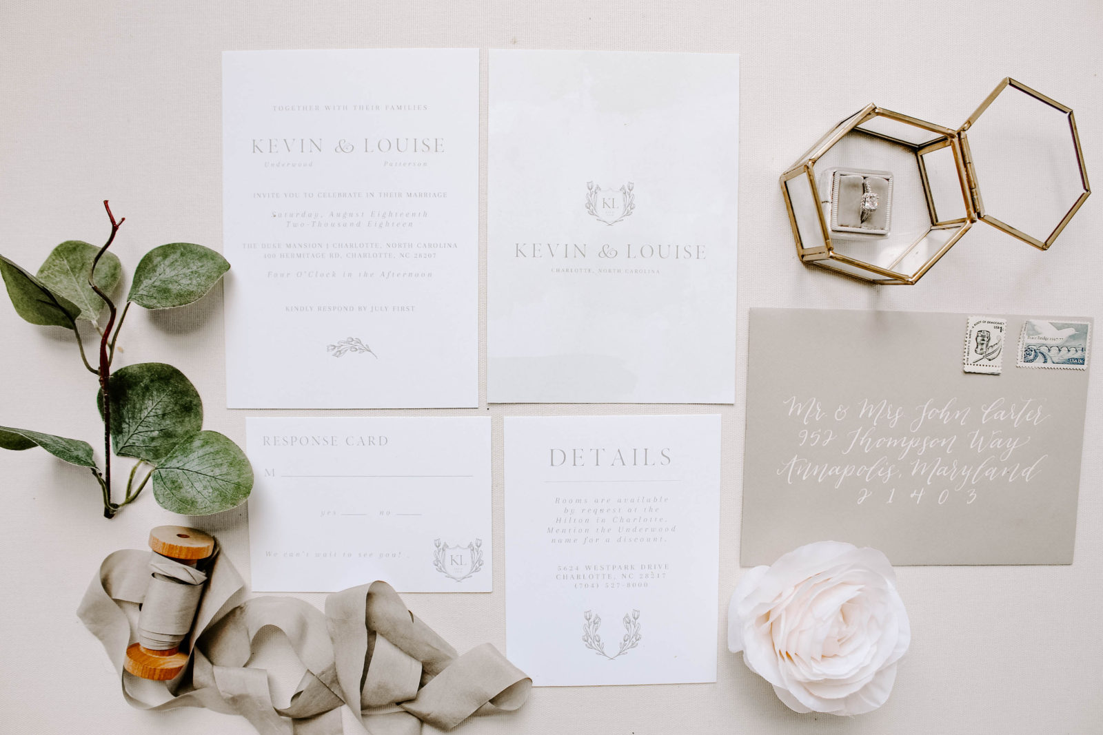 Custom Wedding Brand & Logo | Neutral Green | Wedding Invitations