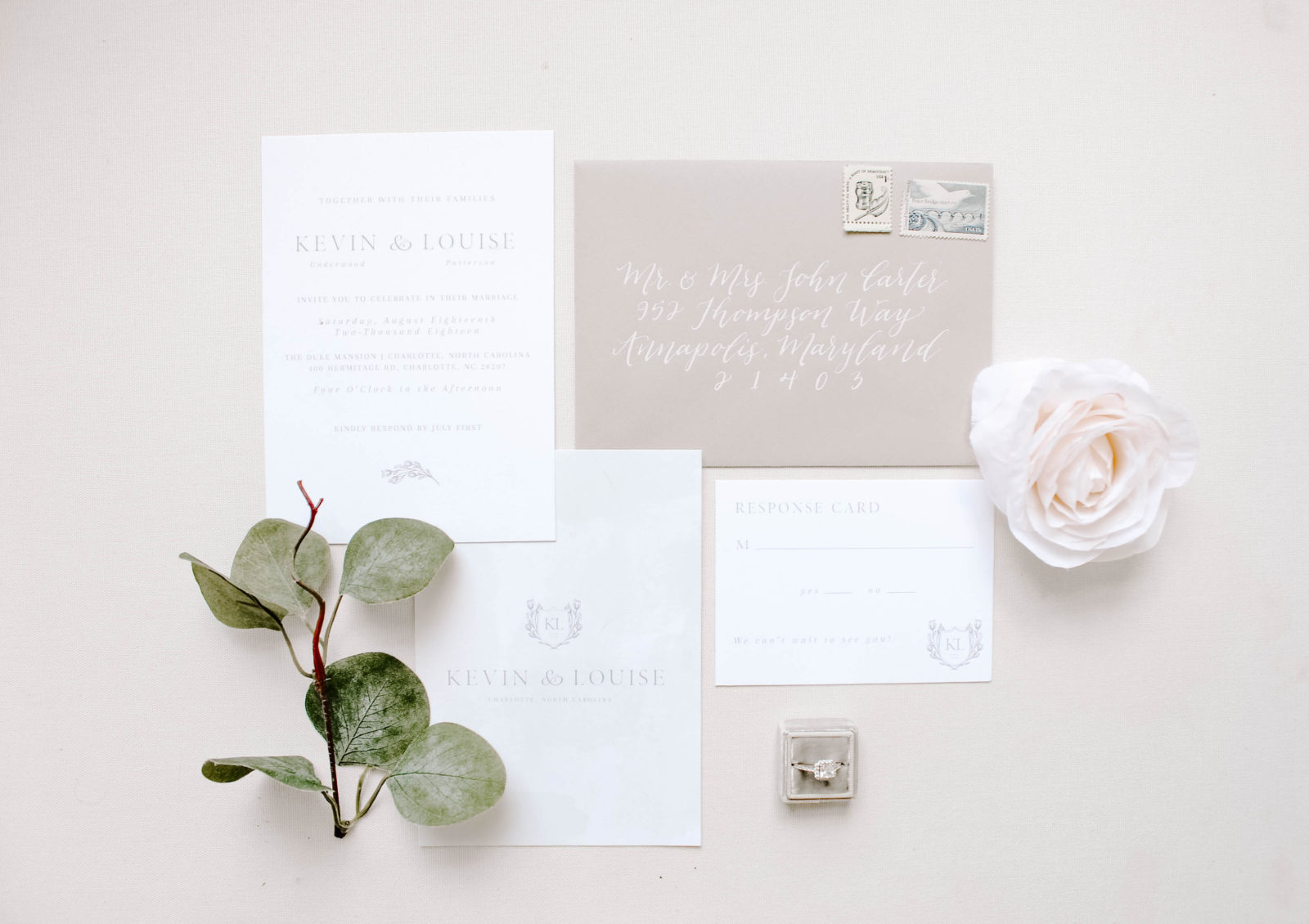 Custom Wedding Brand & Logo | Neutral Green | Wedding Invitations
