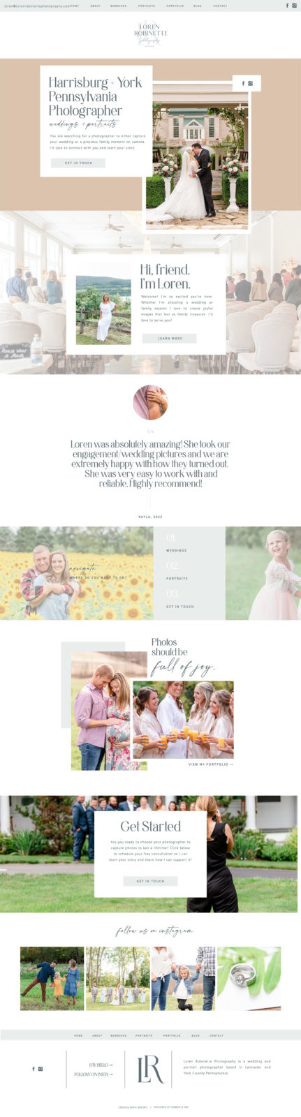Custom Branding and Showit Website for Loren Robinette Photography