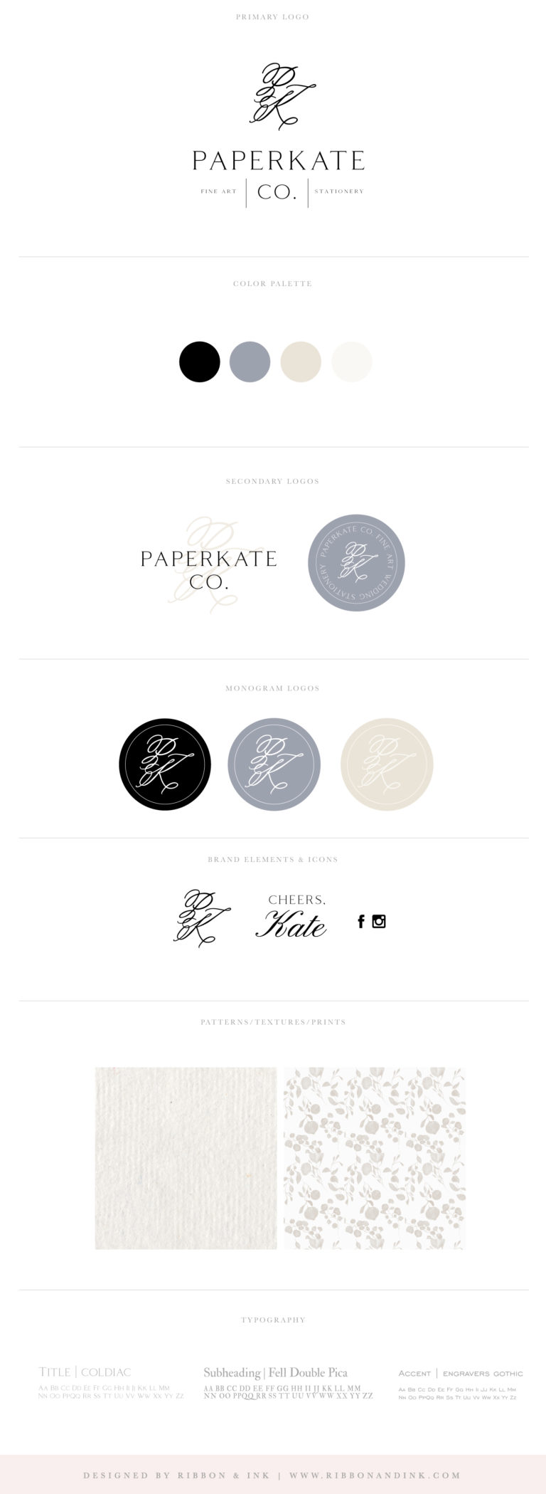Custom Brand and Showit Website for Wedding Stationer Paper Kate Co.