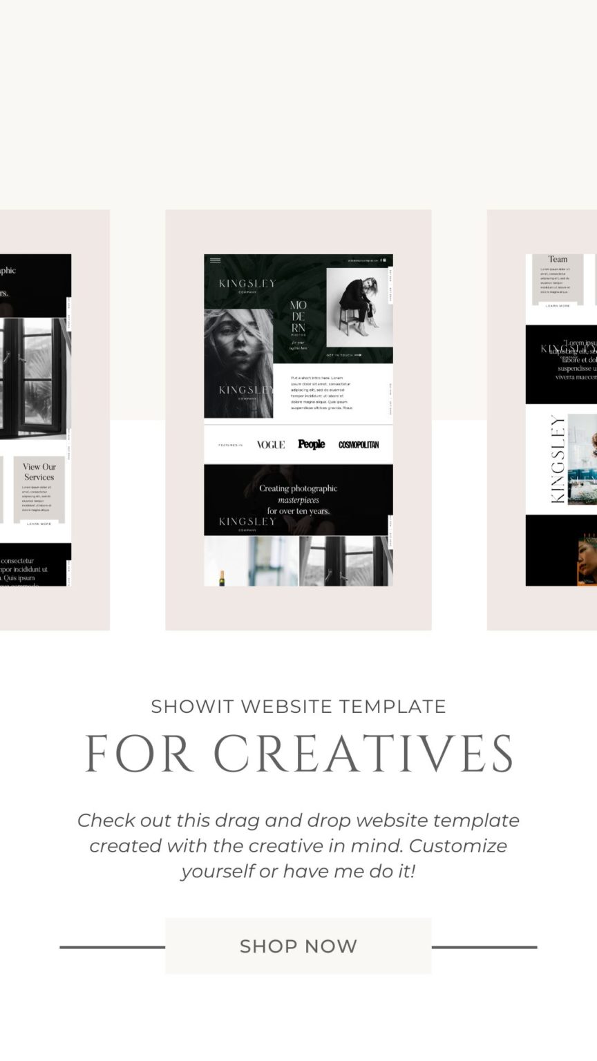 Modern Editorial Showit Website Template for Creatives