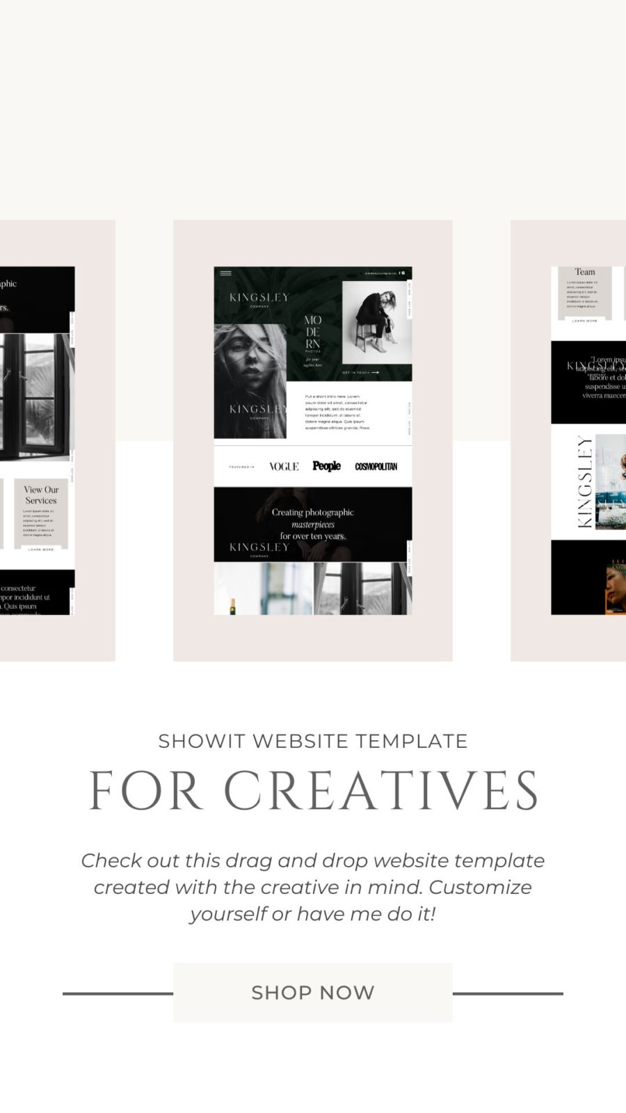 Modern Editorial Showit Website Template for Creatives