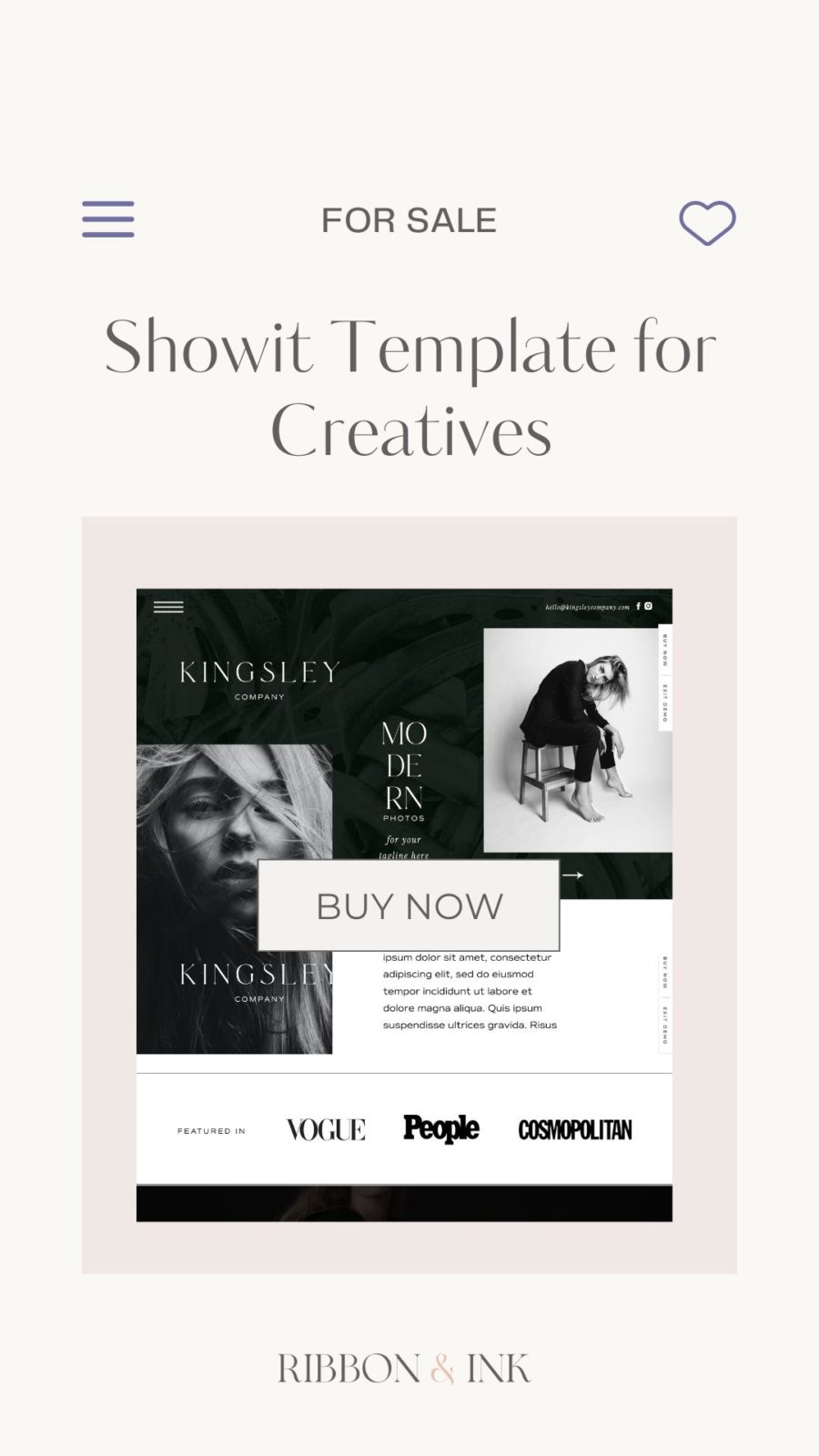 Modern Editorial Showit Website Template for Creatives