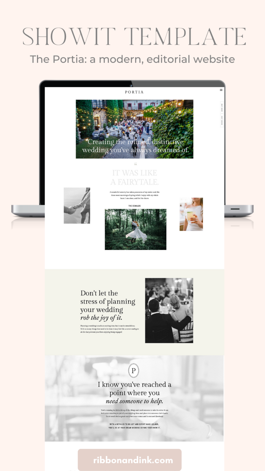 Modern Editorial Showit Website Template for Creatives and Wedding Pros
