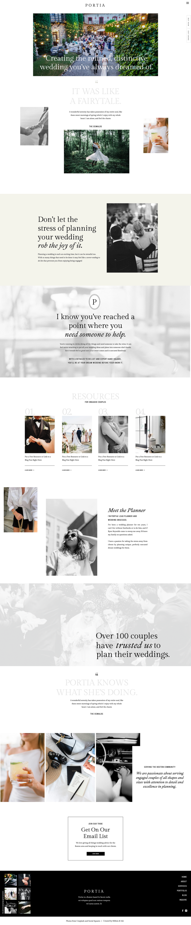 Modern Editorial Showit Website Template for Creatives and Wedding Pros