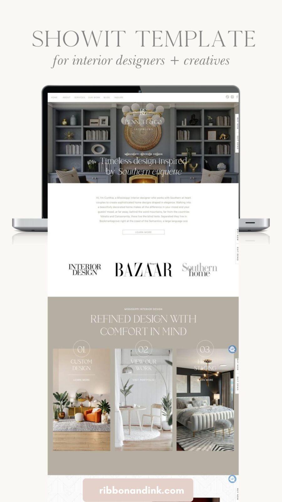 Showit Website Template for Interior Designers